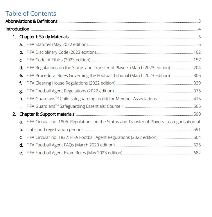 FIFA Football Agent Exam Study Materials - FIFA Agent Exam